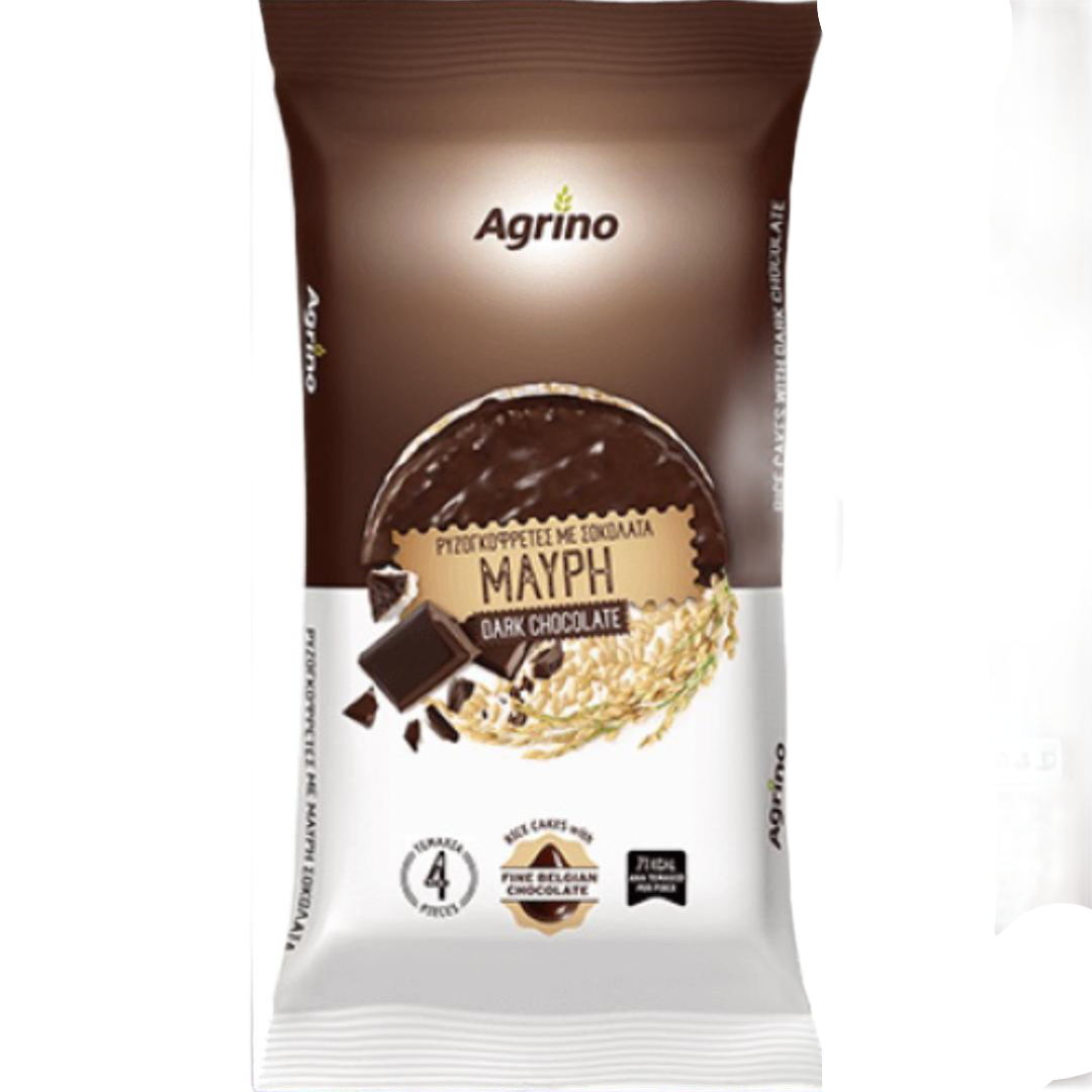 AGRINO, Rice Cakes coated in Belgium Dark Chocolate, 60g (Best before ...